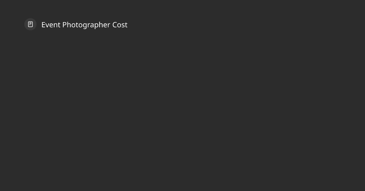 Event Photographer Cost Calculator — 2026 Pricing Estimator | UseCalcPro
