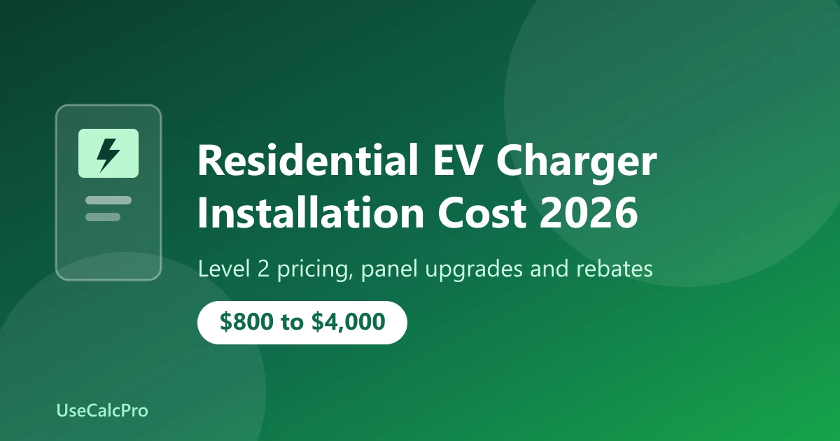 Residential EV Charger Installation Cost in 2026 (Full Pricing Guide ...