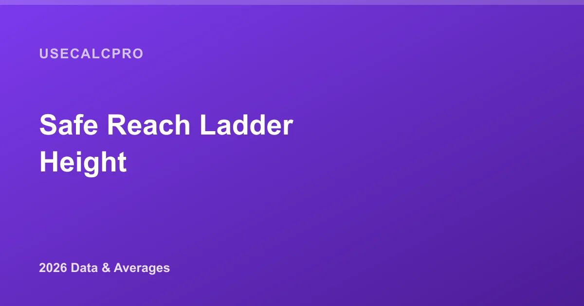 Safe Reach Ladder Guide: What Height Do You Need? (2026) | UseCalcPro